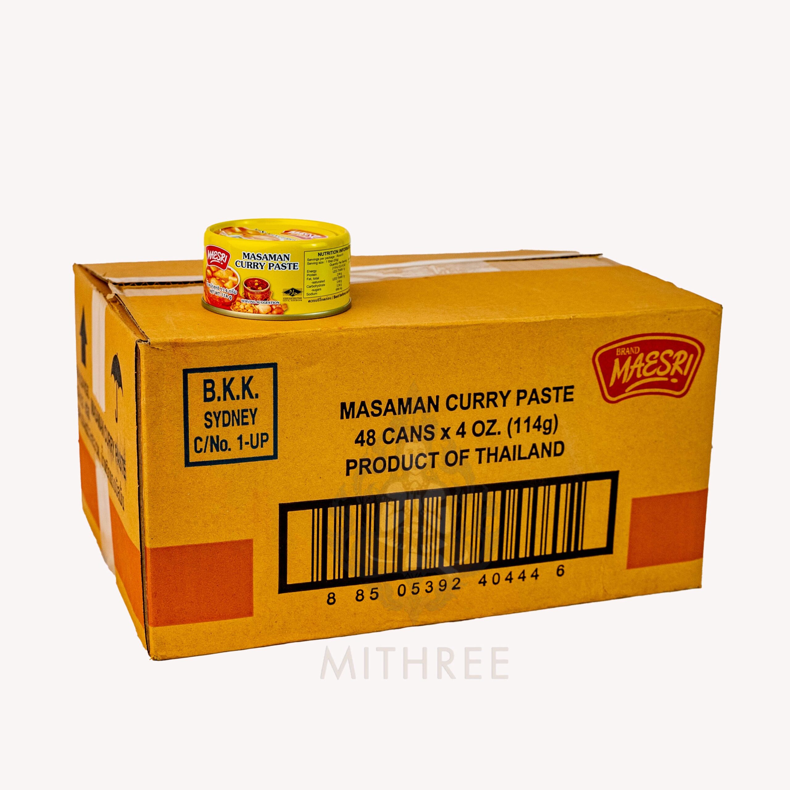 MAESRI MASSAMAN CURRY PASTE 48 X 114G - MITHREE