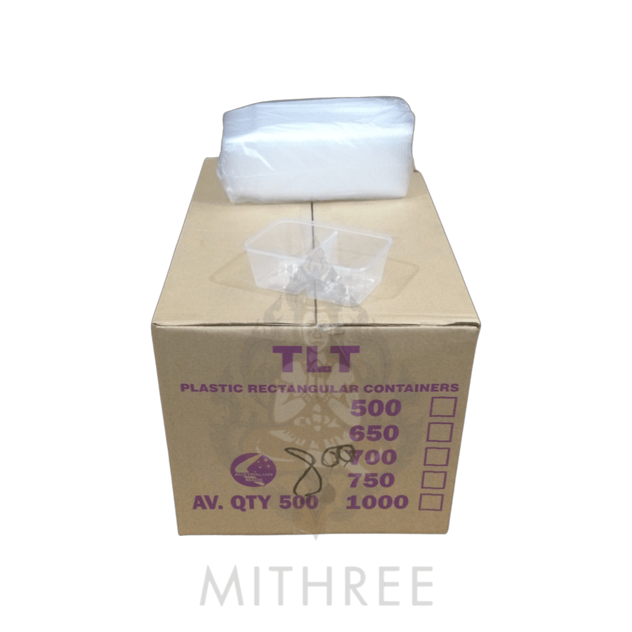 TLT [800] RECTANGLE CONTAINER (2 COMPARTMENTS) 500PCS - MITHREE