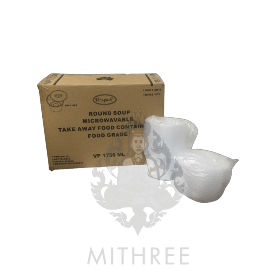 ROUND SOUP TAKE AWAY FOOD CONTAINER WITH LID [MICROWAVABLE] 180SET ...