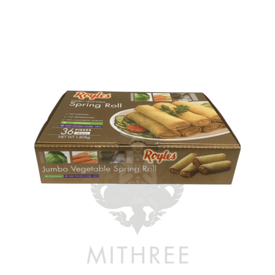 ROYLES JUMBO VEGETABLE SPRING ROLLS 1.8KG/8 - MITHREE