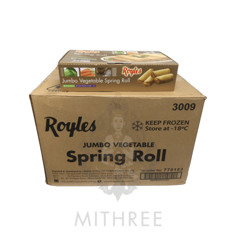 ROYLES JUMBO VEGETABLE SPRING ROLLS 8 X 1.8KG - MITHREE