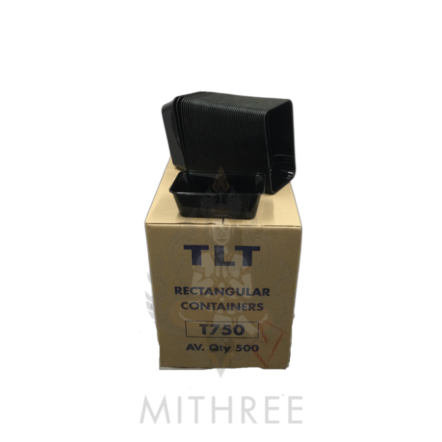 TLT [750] [BLACK] RECTANGLE CONTAINER 500PCS - MITHREE