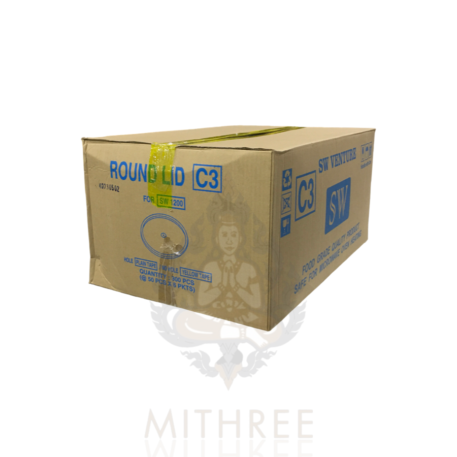 ROUND LID [CLEAR] [1200ML] 300PCS - MITHREE