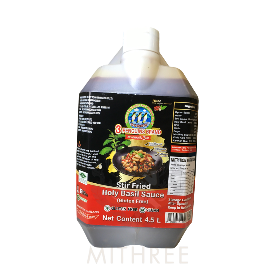 3 PENGUINS STIR FRIED HOLY BASIL SAUCE [GF] 4500ML/3 - MITHREE